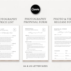Photography Agreement Template Package, Photography Contract Forms ...