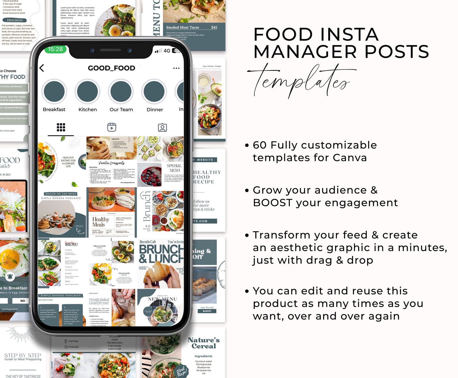 Food Instagram Posts, Healthy Eating Recipe Branding, Dietician ...