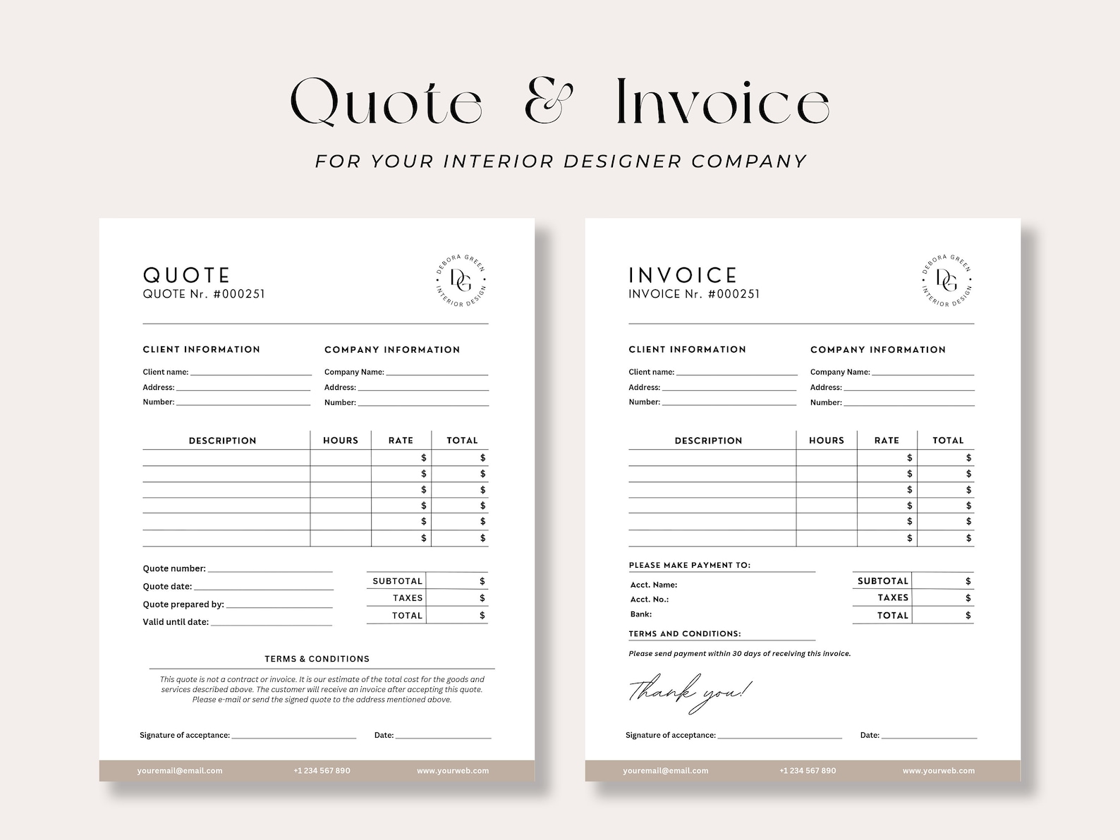 Interior Designer Client Contract Template, Service Contract ...