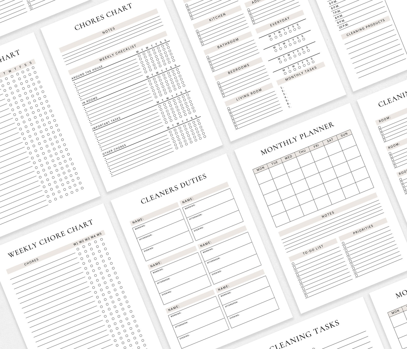 Cleaning Planner Template, Cleaning Checklist, Cleaning Schedule ...