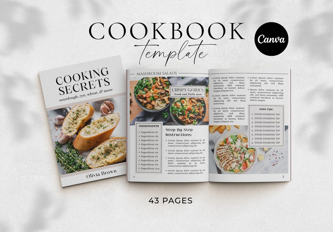 Digital Cookbook Template | Editable Recipe Book Template | Printable ...