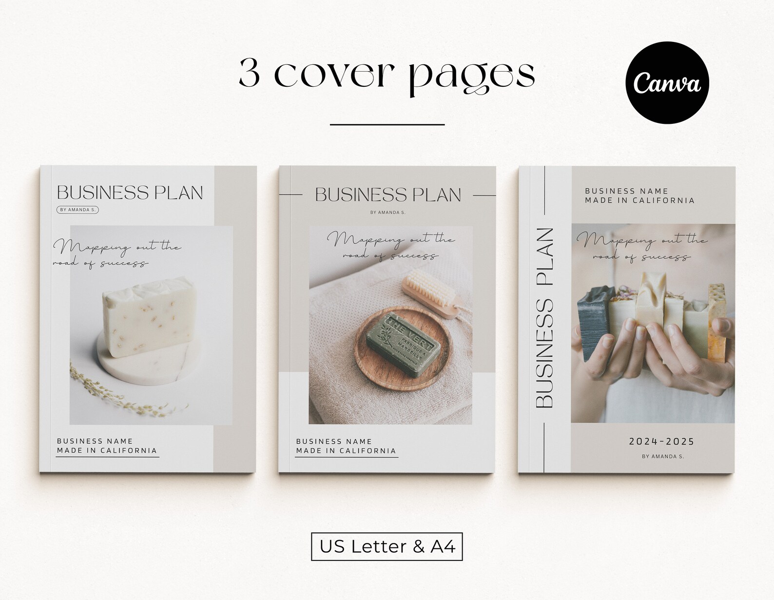 Business Plan Template, Business Planner Printable, Editable Canva ...