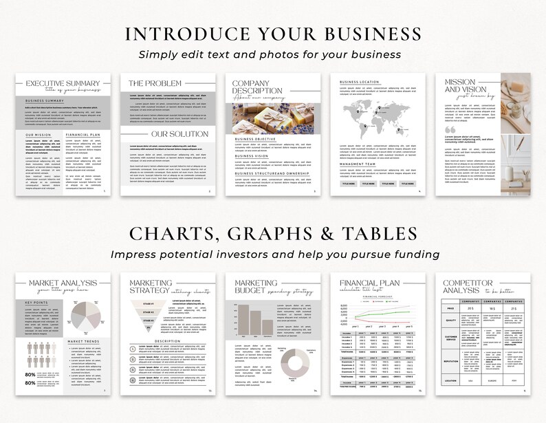 Small Business Plan Template, Editable Business Planner, Canva Template ...