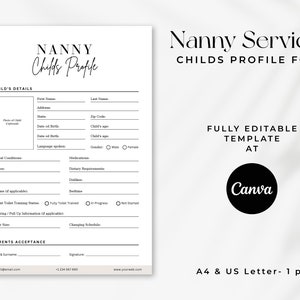 Editable Nanny Contract Template, Babysitter Agreement, Childcare ...