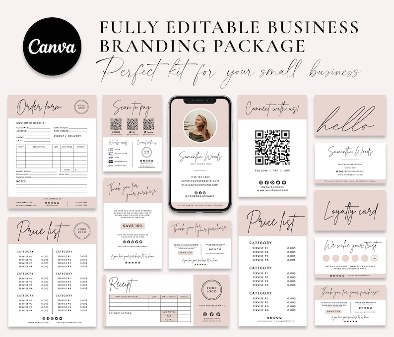 Small Business Branding Kit Bundle, Invoice Template, Order Form, Price ...