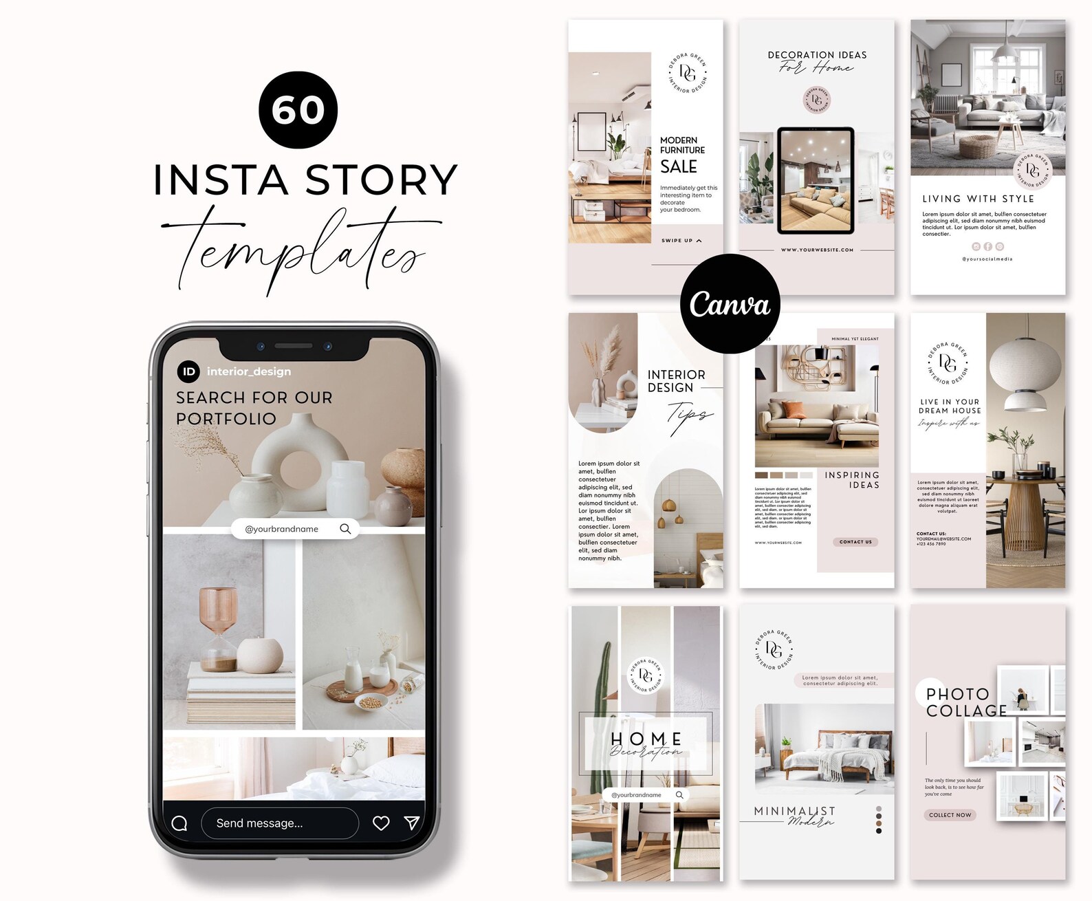 Interior Designer Instagram Story Templates, 60 Instagram Stories ...