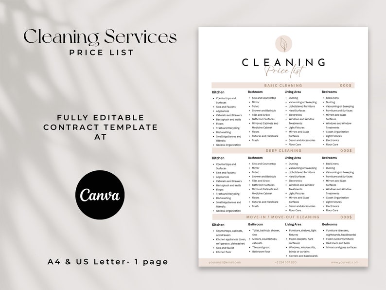 Cleaning Service Agreement BUNDLE 6 Editable Cleaning Business Forms Agreement Contract Client ...