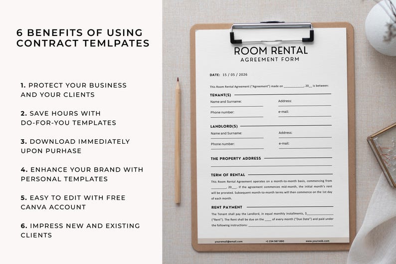 Room Rental Agreement Template, Editable Room Tenancy Agreement ...