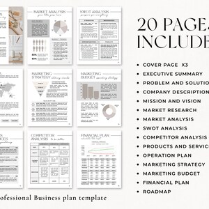 Small Business Plan Template, Editable Business Planner, Canva Template ...