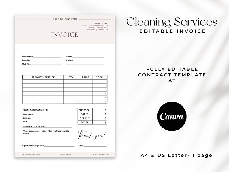 Cleaning Services BUNDLE, 6 Editable Cleaning Business Forms, Agreement ...