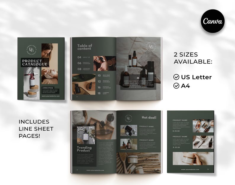 Product Catalogue Template, Wholesale Line Sheet Template, Skincare ...