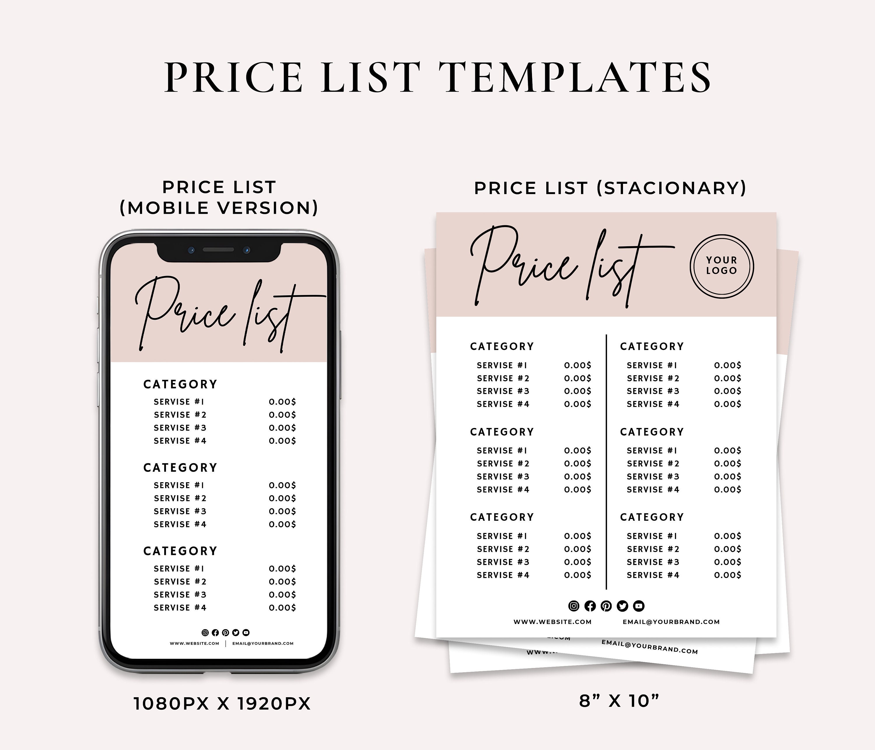Small Business Branding Kit Bundle, Invoice Template, Order Form, Price ...