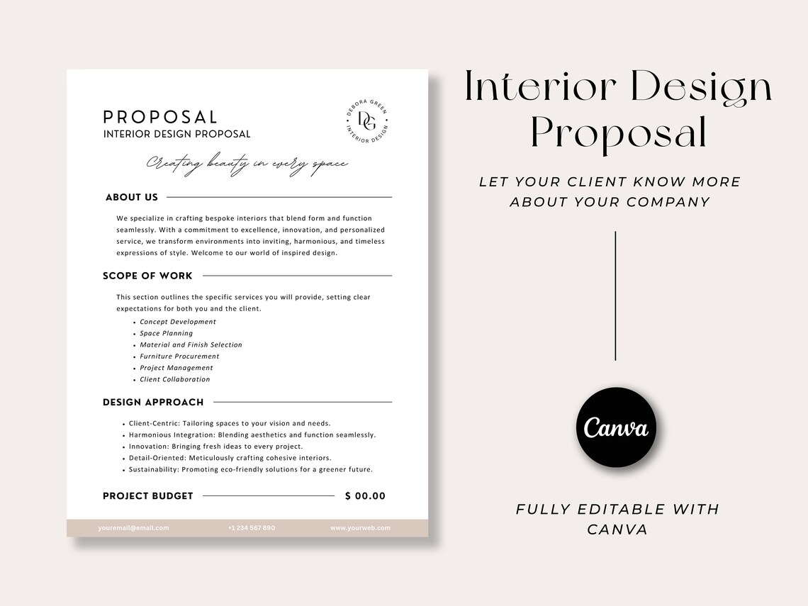 Interior Designer Client Contract Template, 9 Editable Designer ...