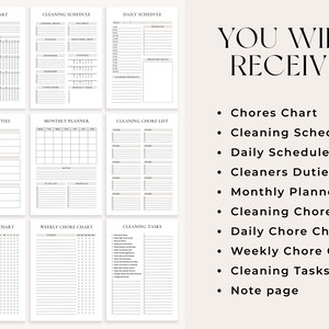 Cleaning Planner Template, Cleaning Checklist, Cleaning Schedule ...