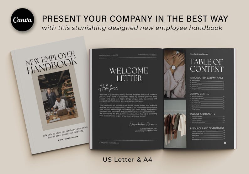 Employee Handbook Template, Training Manual, Employee Onboarding Guide ...
