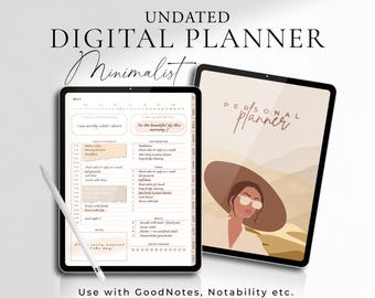 Minimalist Planner, Digital Planner Bundle, Undated Planner, Monthly ...