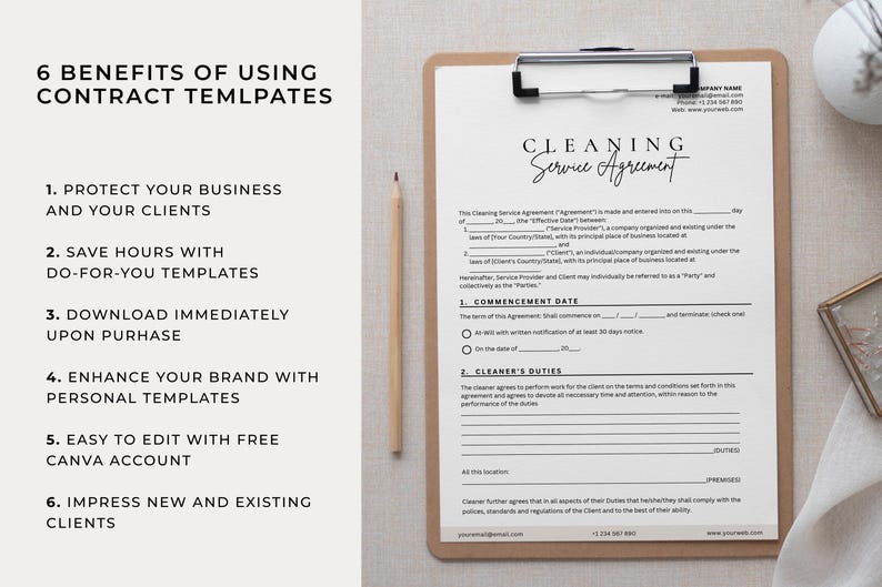 Cleaning Services BUNDLE, 6 Editable Cleaning Business Forms, Agreement Contract, Client Intake ...