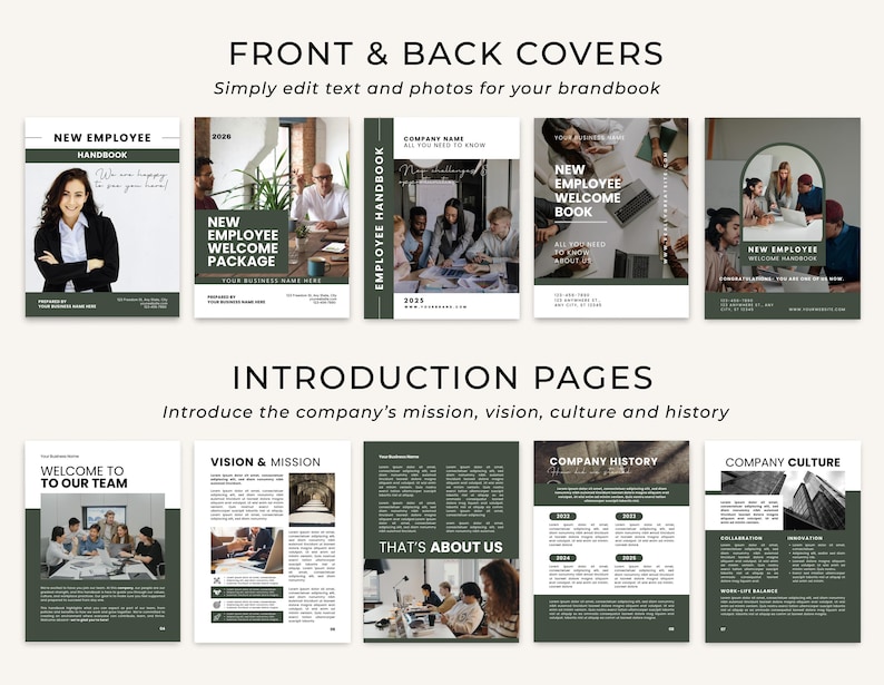 Employee Handbook Template, Training Manual, Welcome Packet, Employee ...
