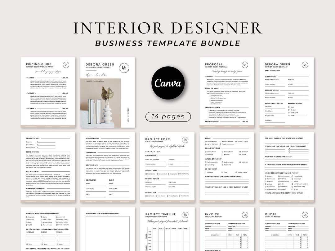 Interior Designer Client Contract Template, 9 Editable Designer ...