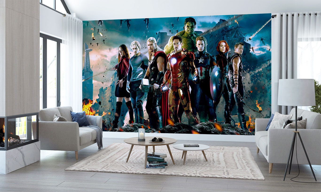 Superhero Wallpaper Mural Custom Made Wallpaper for Any Room - Etsy
