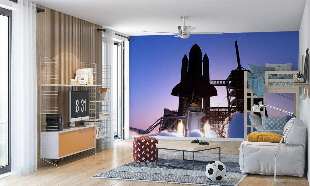 Space Shuttle in Space Wallpaper Mural Art Custom Made - Etsy UK