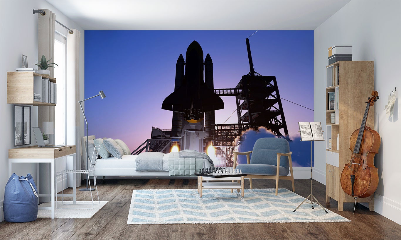 Space Shuttle in Space Wallpaper Mural Art Custom Made - Etsy UK