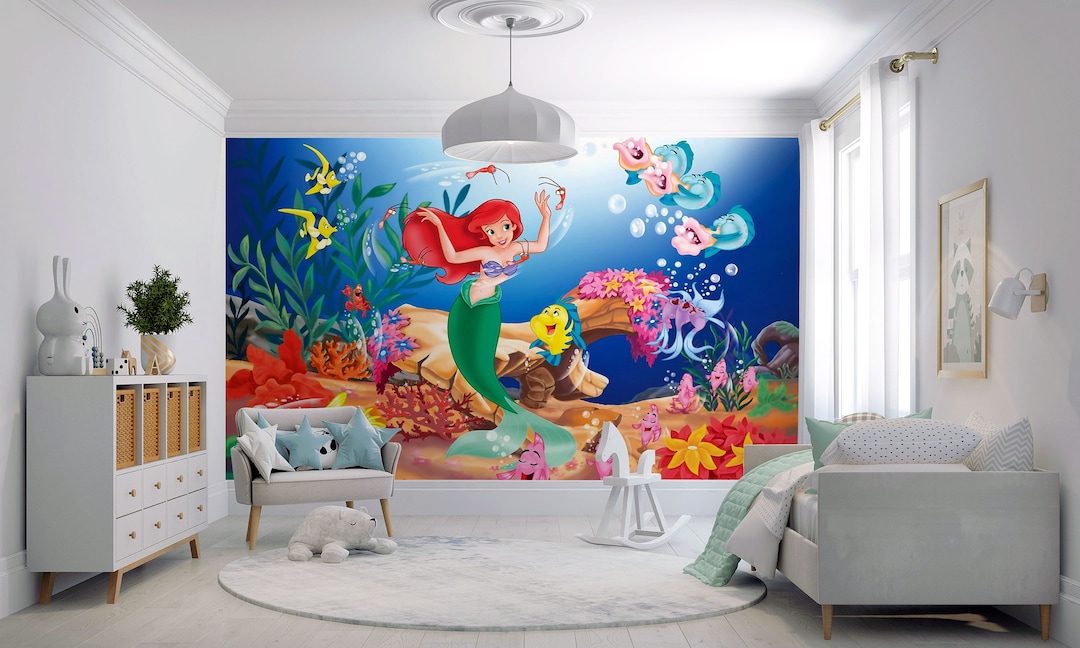 Disney A Little Mermaid Wallpaper Mural Custom Made Wallpaper for Any ...