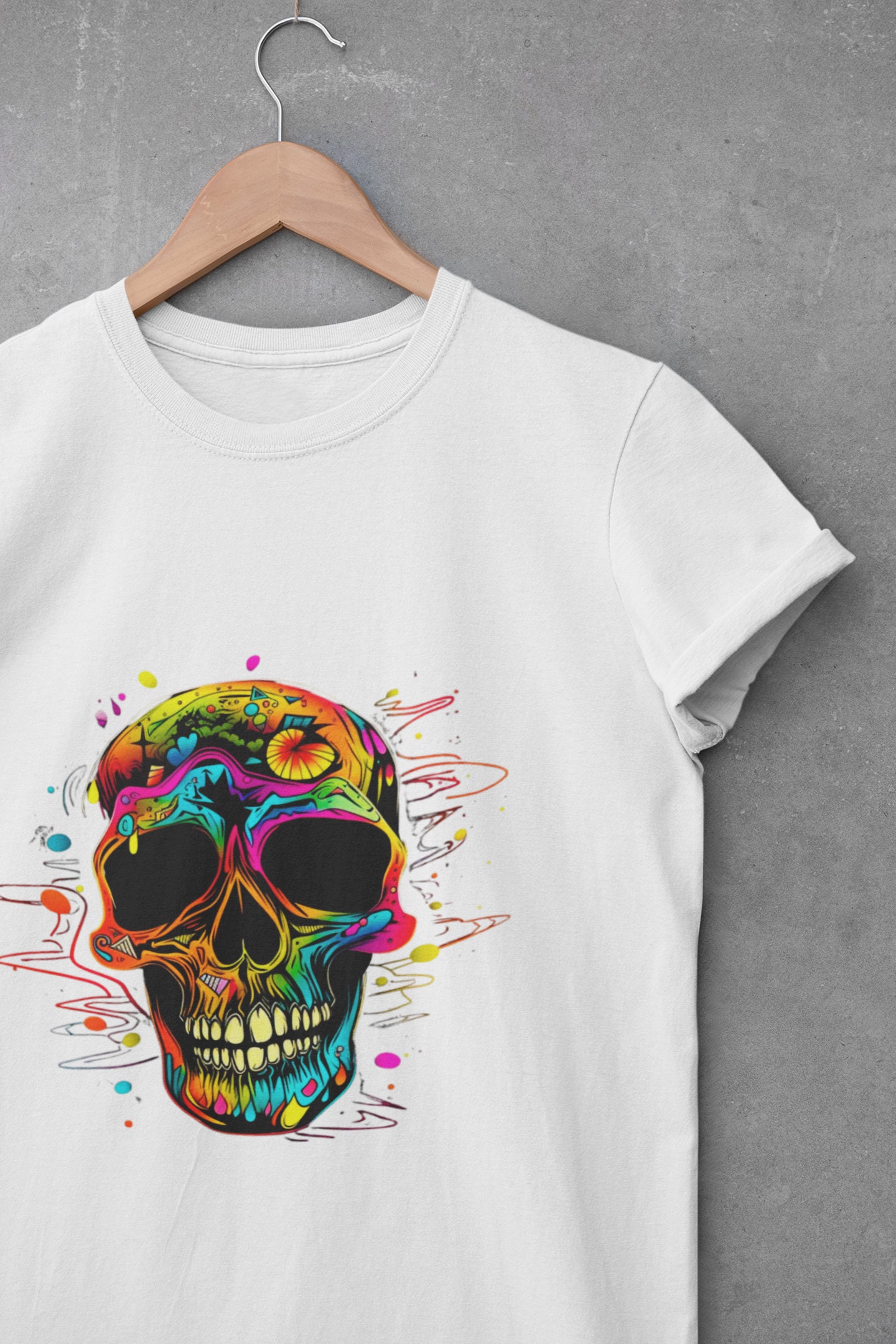 Colorful Skull PNG Download Sublimation Skull SVG, Trippy Skull, Stoner ...