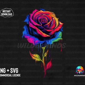 Trippy Rose T-shirt Design: Sublimation Download (PNG, SVG) - Etsy