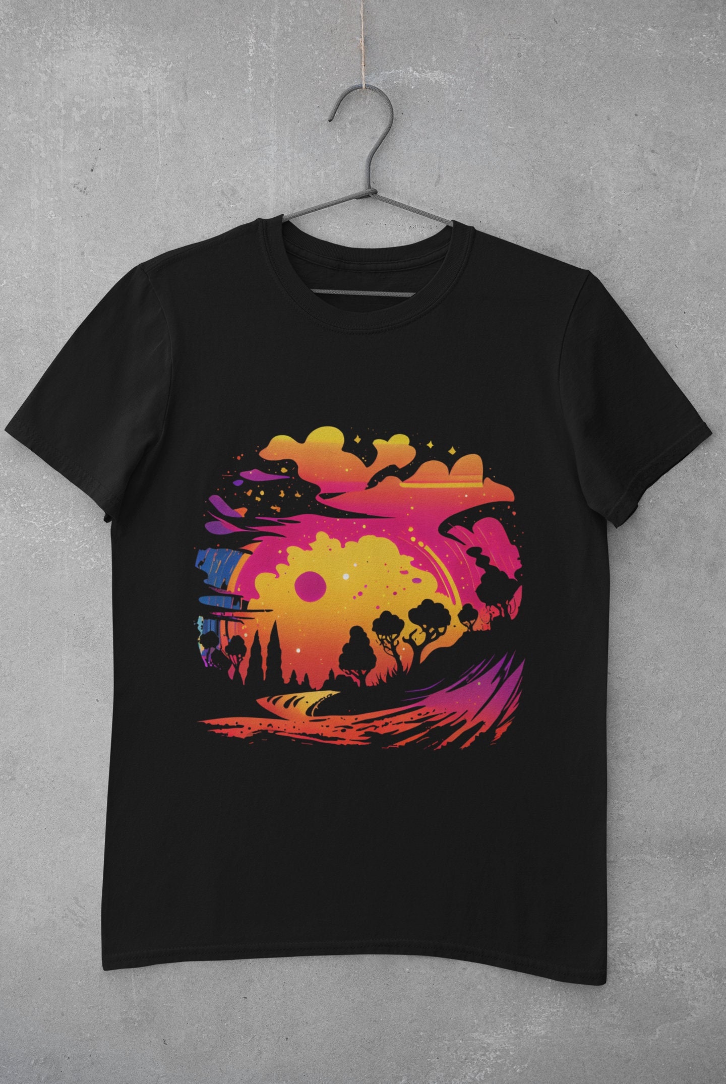 Sunset Silhouette PNG SVG: Colorful Graphic Design (digital Download ...