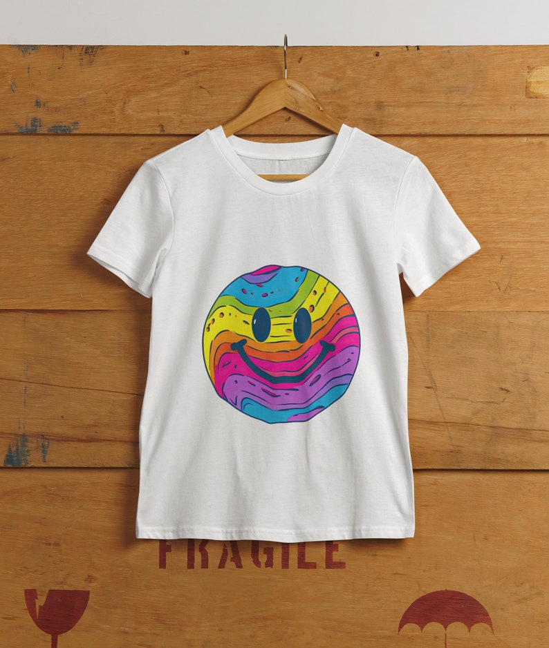 Trippy Smiley Face Digital Download Psychedelic Smiley PNG - Etsy