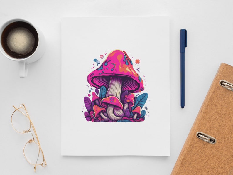 Pink Mushroom Clipart: Vector SVG, PNG Graphic Design (digital Download ...