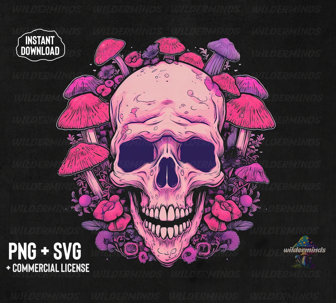Aesthetic Skull PNG Colorful Skull Illustration Trendy Digital Artwork ...