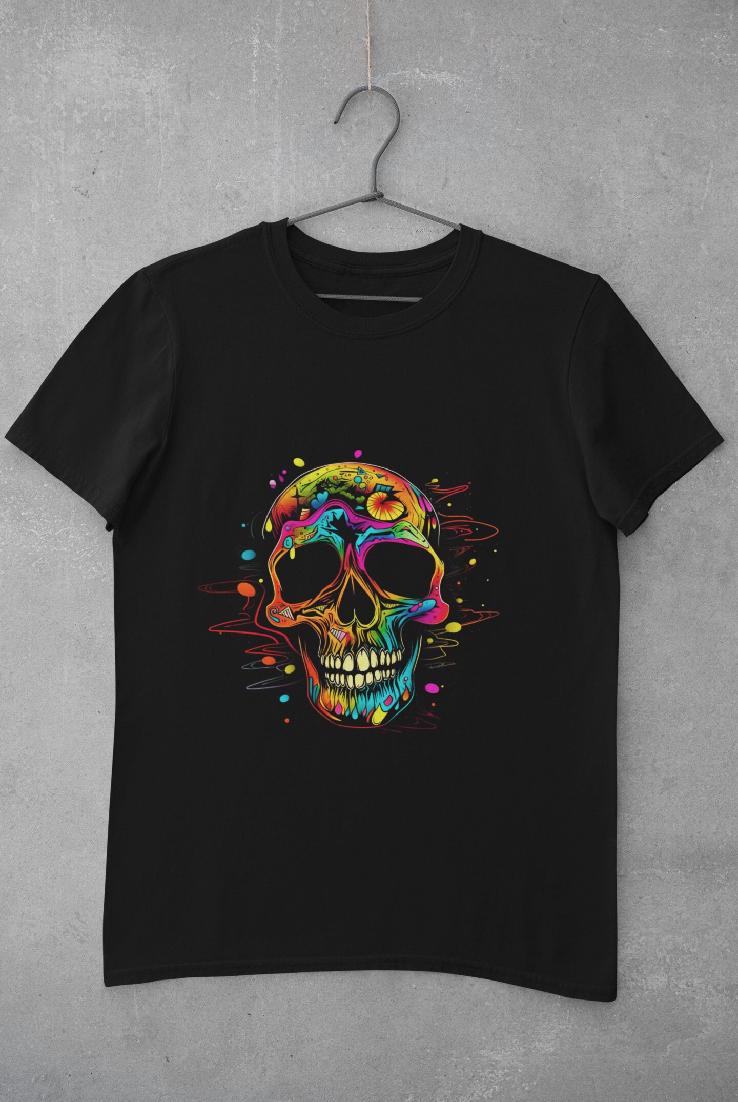 Colorful Skull PNG Download Sublimation Skull SVG, Trippy Skull, Stoner ...