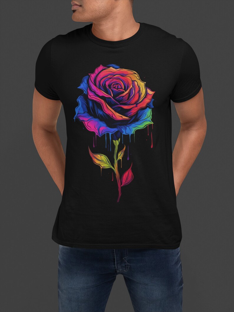 Trippy Rose T-shirt Design: Sublimation Download (PNG, SVG) - Etsy