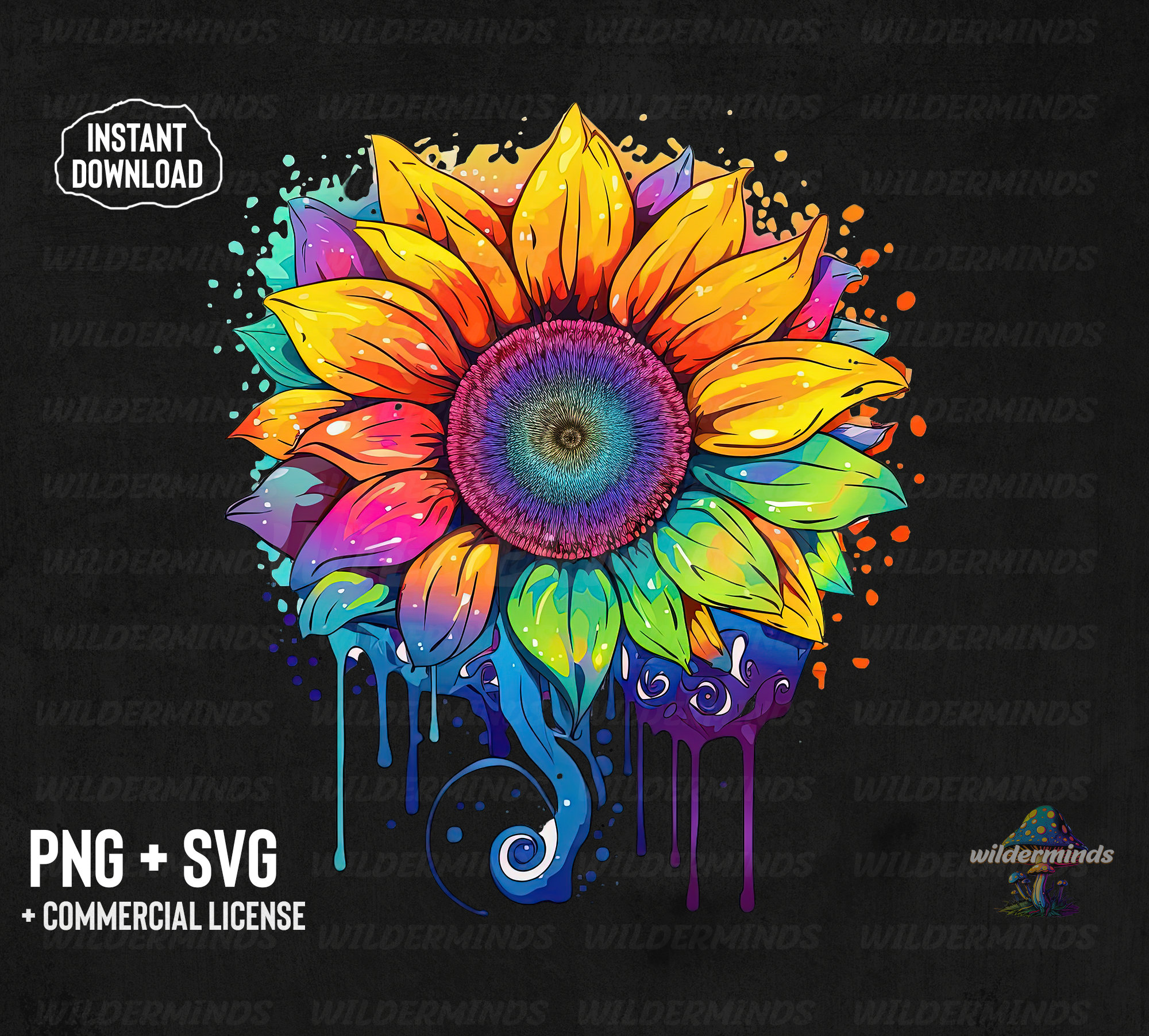 Sunflower Vector SVG Download, Colorful Sunflower SVG File for Printing ...