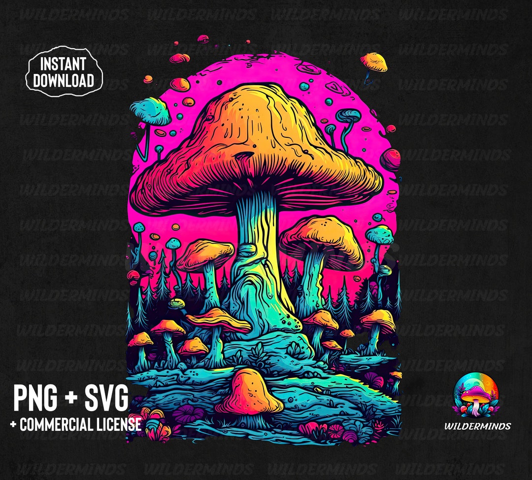 Mushroom T-shirt Design, Mushroom Graphic Instant Download, Mushroom ...