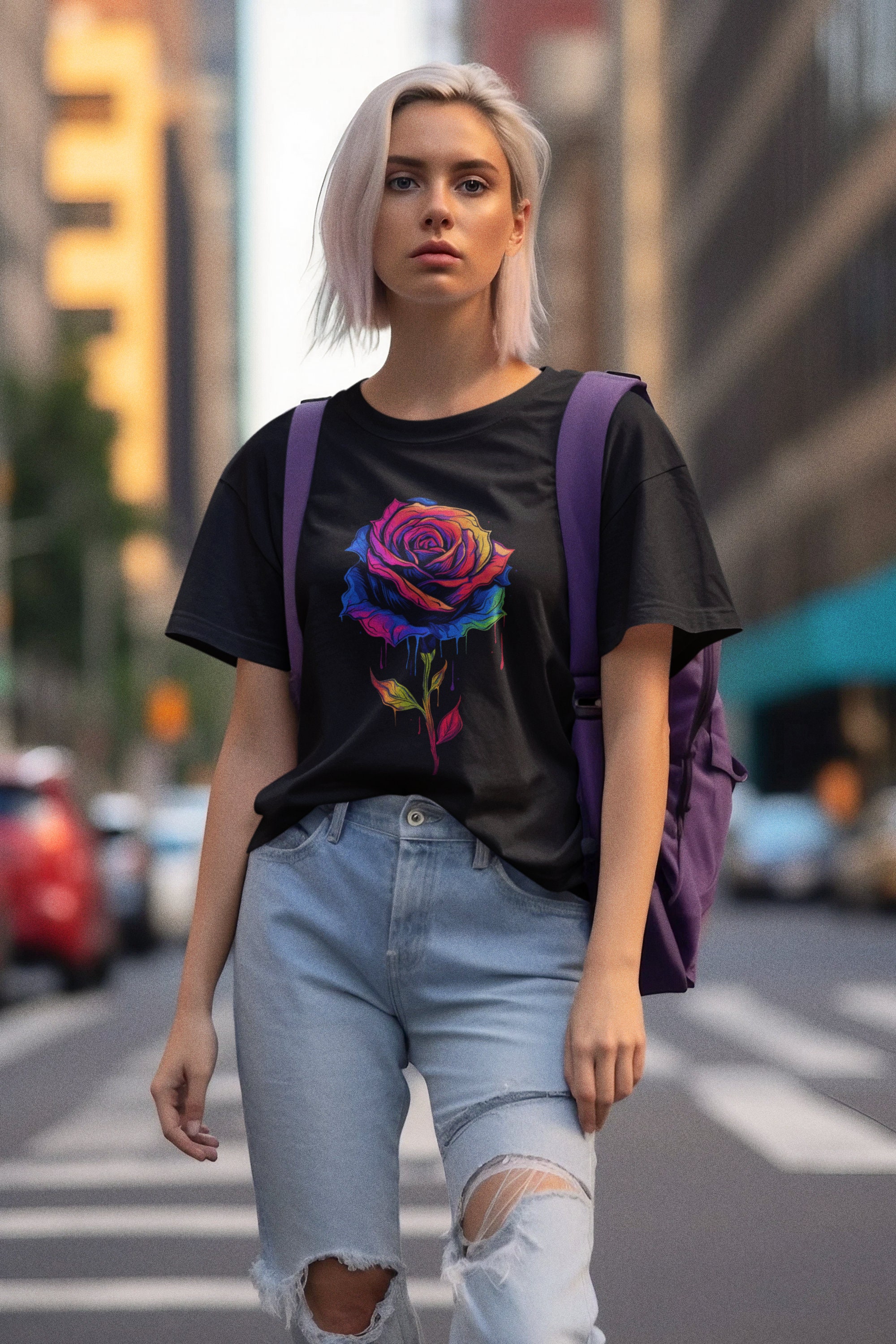 Trippy Rose T-shirt Design: Sublimation Download (PNG, SVG) - Etsy