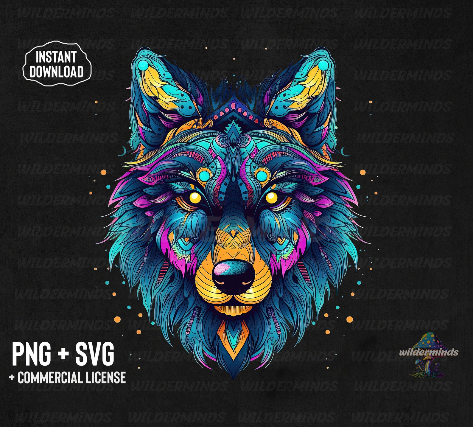 Wolf PNG Download, Wolf Sublimation SVG/PNG Digital Design for T Shirt ...