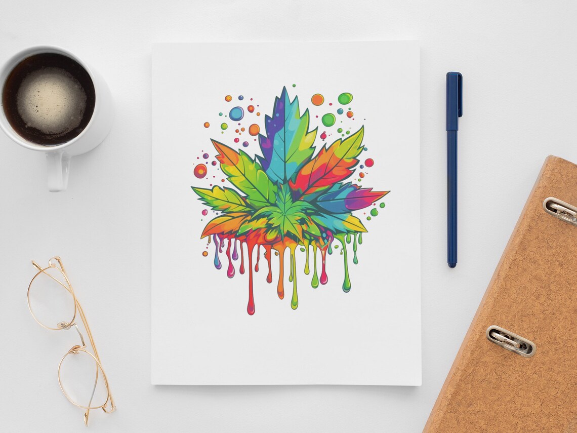 Colorful Weed Leaf PNG Digital Download, 420 SVG Design for Print ...