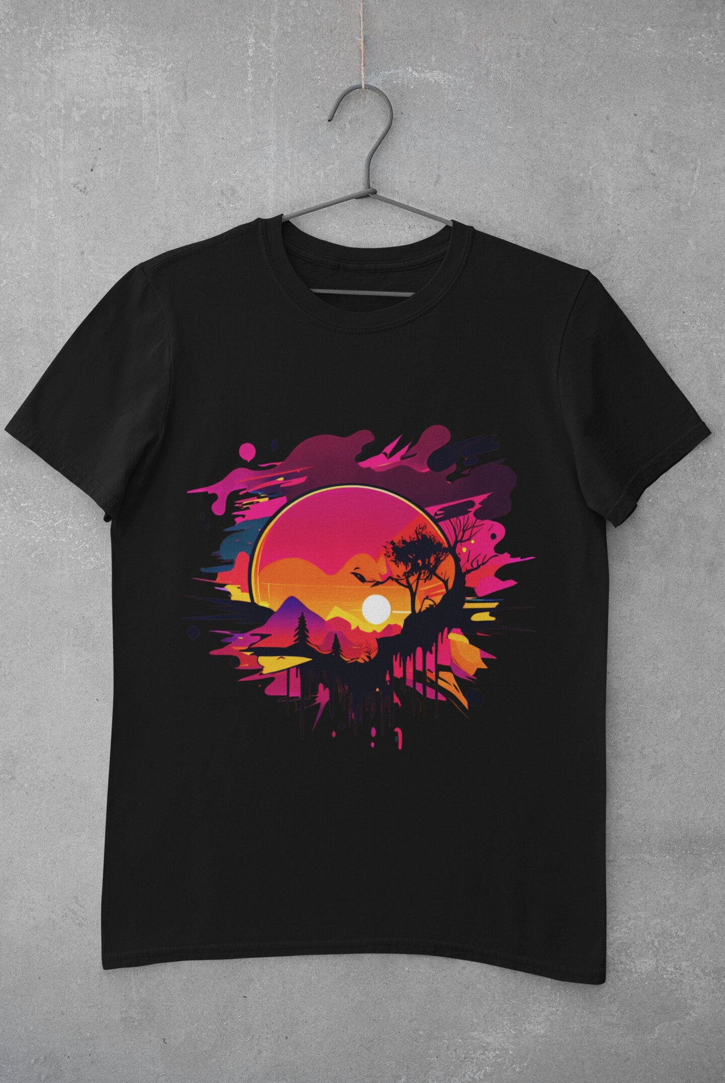 Retro Sunset PNG SVG Download, Sunset Graphic Digital File, Commercial ...