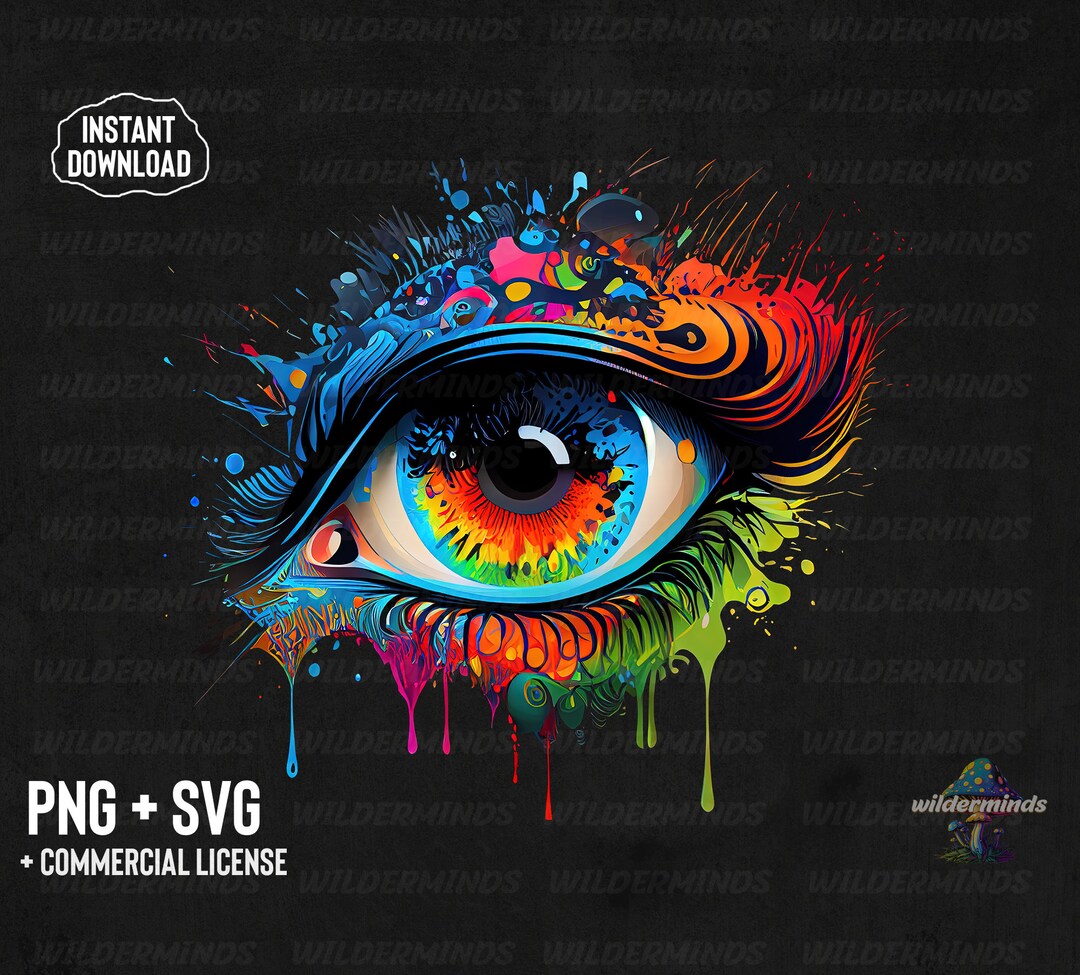 Colorful Eye Design PNG, Eye Sublimation Design SVG + PNG, Graffiti Eye ...