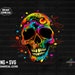 Colorful Skull PNG Download Sublimation Skull SVG, Trippy Skull, Stoner ...