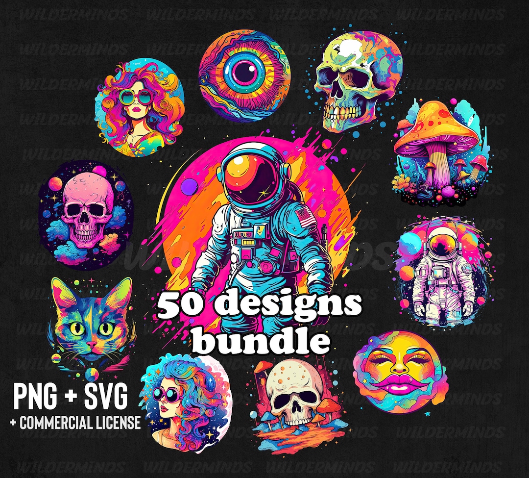 Trippy Sublimation Bundle, Psychedelic SVG Bundle, Trippy T Shirt ...