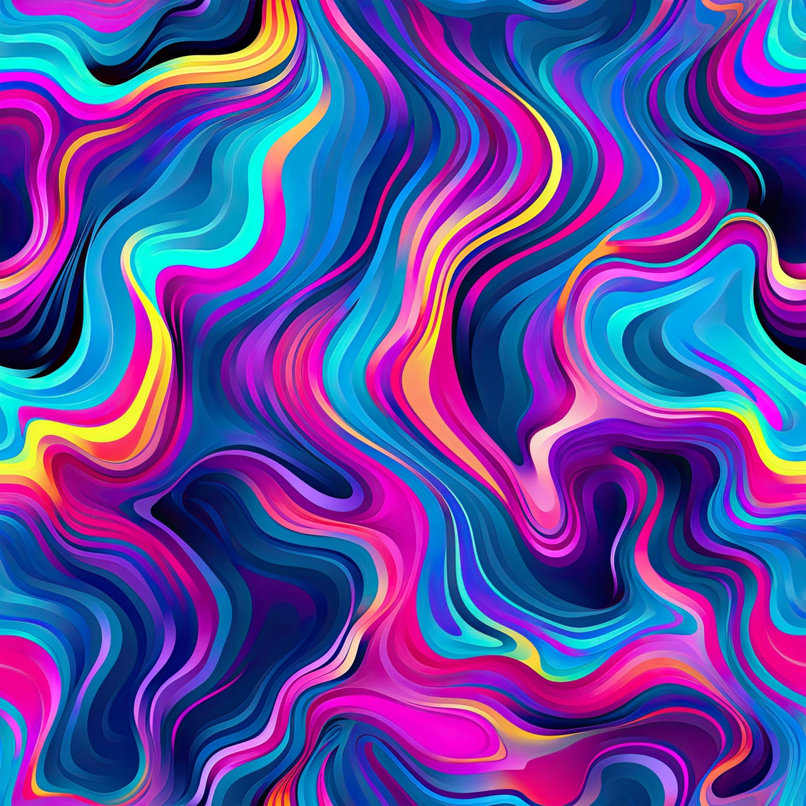 Psychedelic Seamless Patterns: Colorful Trippy Designs (digital ...