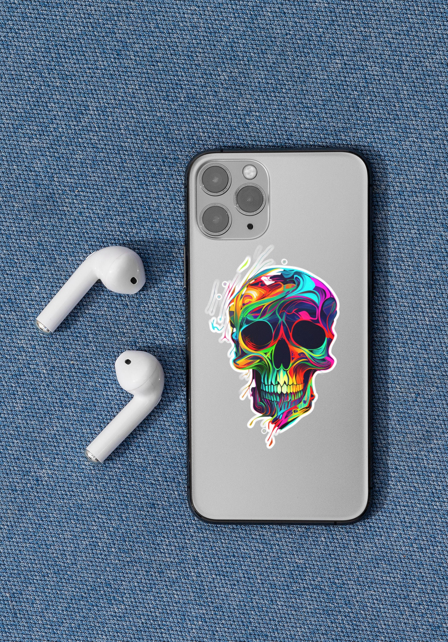 Trippy Skull Design With Transparent Background for Printing on T ...