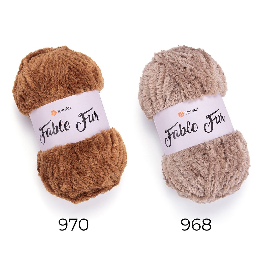 Yarnart Fable Fur - Faux Fur for Crocheting, Knitting - 3.52 Oz/109.36 ...