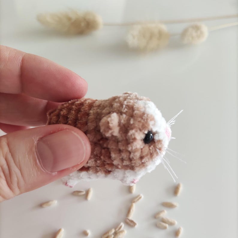 Sad Crochet Hamster Plush – Miniature Amigurumi Stuffed Animal ...