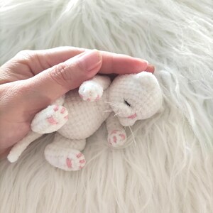 Tiny Mini Plush White Cat, Miniature Pet, Realistic Toy Kitten - Etsy