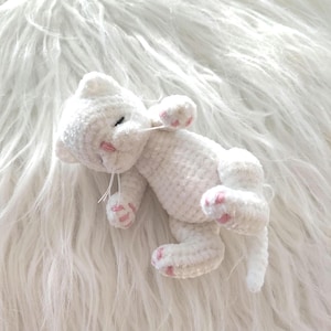 Tiny Mini Plush White Cat, Miniature Pet, Realistic Toy Kitten - Etsy